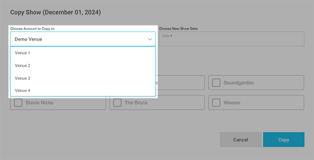 Copy Show feature overview (Venue/Festival Account) – atVenu Help Center