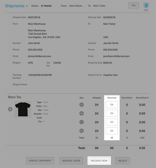 How do I receive a Shipment? (Advanced Inventory) – atVenu Help Center